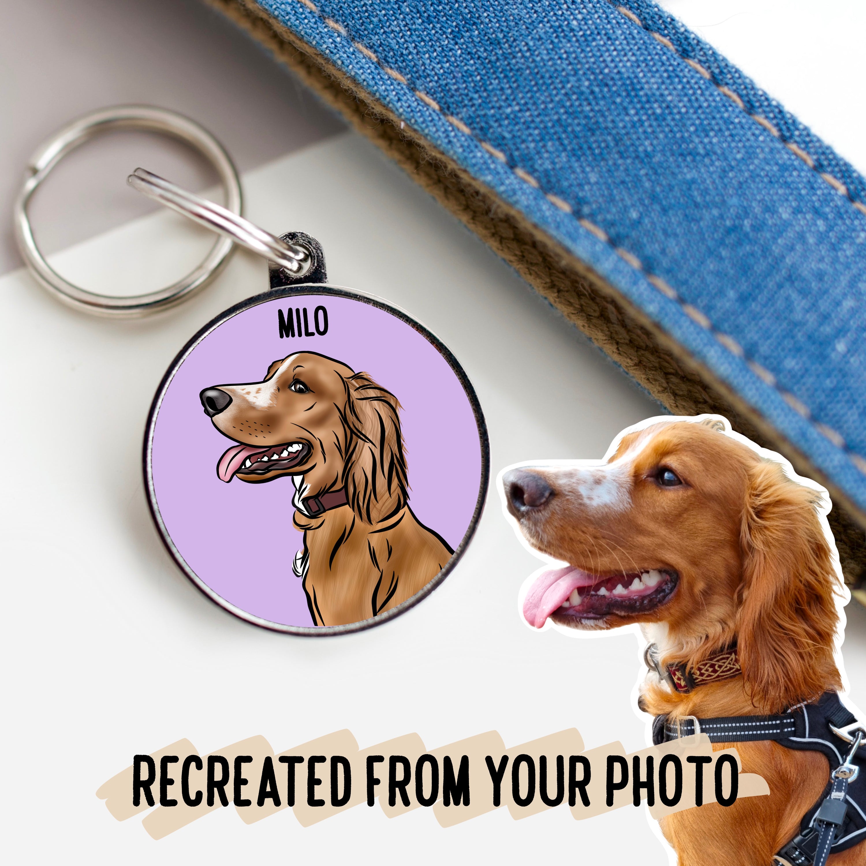 Bespoke Pet Portrait ID Tag